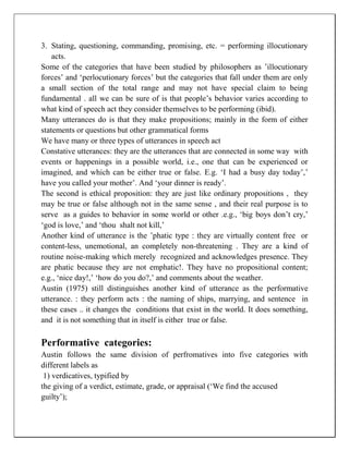 Speech acts theory in sociolinguistics | DOCX