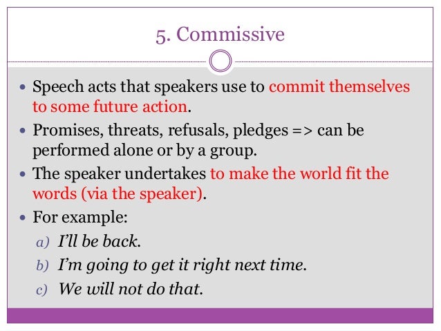 Speech Acts Speech Acts