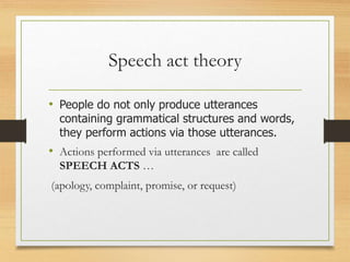 Speech acts | PPTX