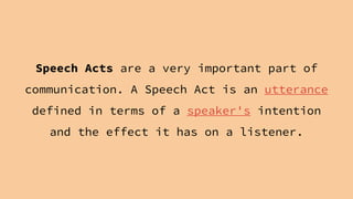 Speech acts | PPTX