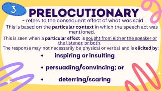 SPEECH ACT - LOCUTIONARY, ILLOCUTIONARY, PERLOCUTIONARY | PDF