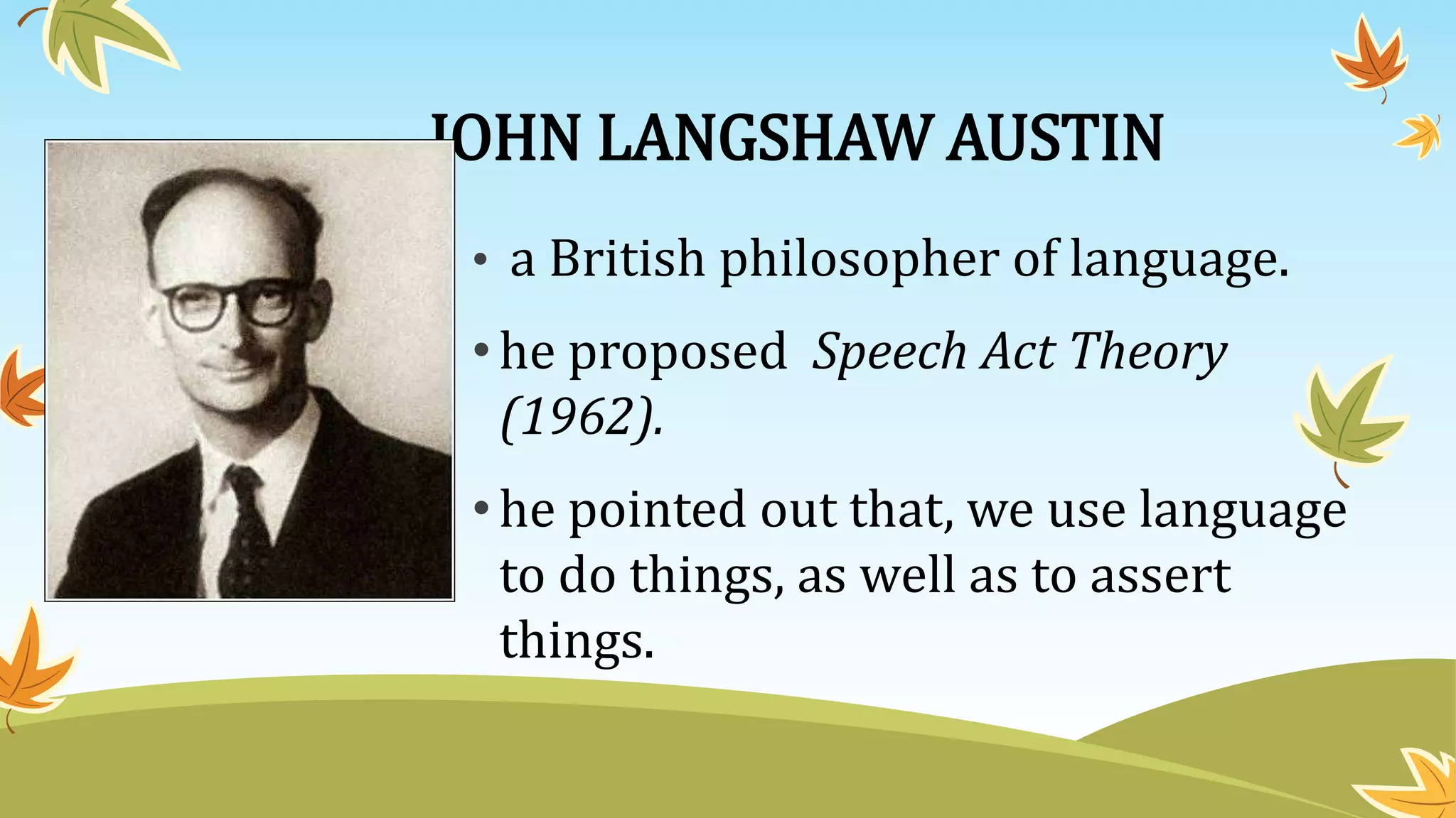 Speech act theory | PPTX