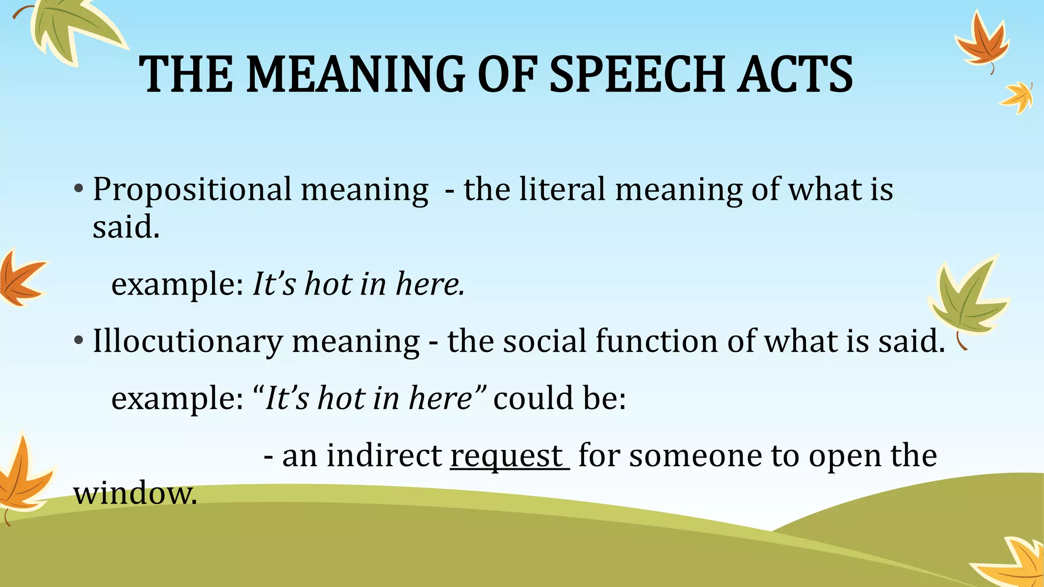 Speech act theory | PPTX