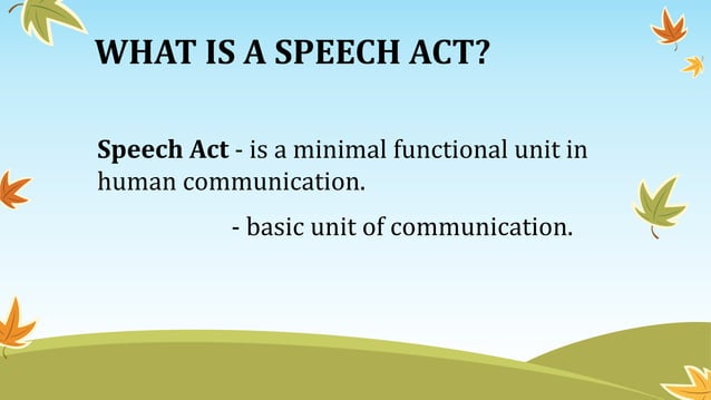 Speech act theory | PPTX | Education