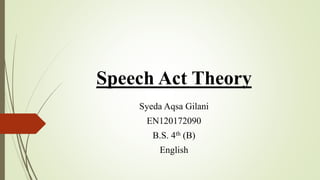 Speech Act Theory | PPTX