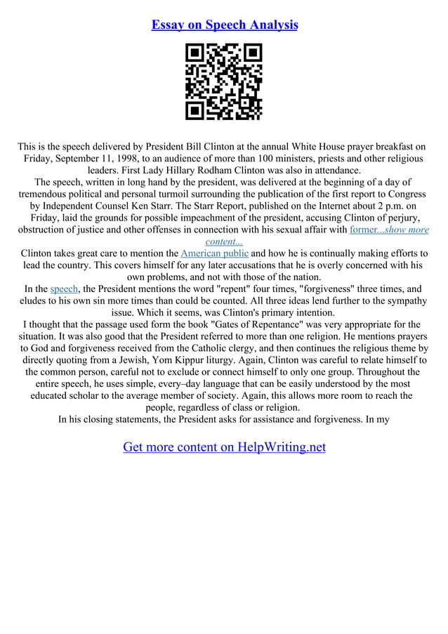 Speech Analysis Essay | PDF