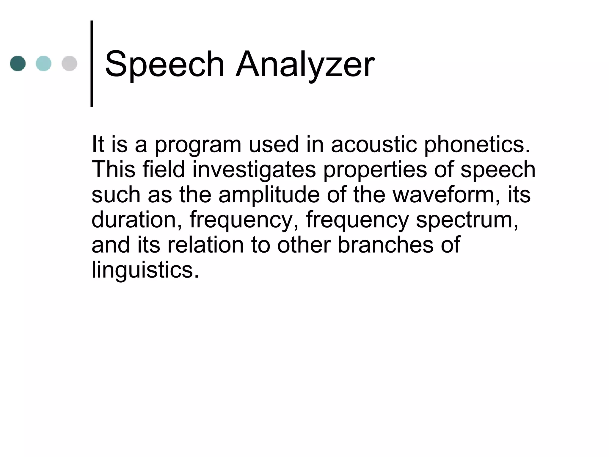 Speech Analyzer | PPT