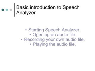 Speech Analyzer | PPT