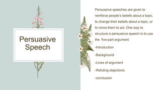 speech and it's topic for English department students | PPT