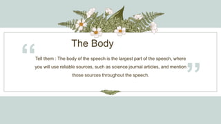 speech and it's topic for English department students | PPT