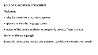 Speech and Language disorders anatomy and localization .pptx