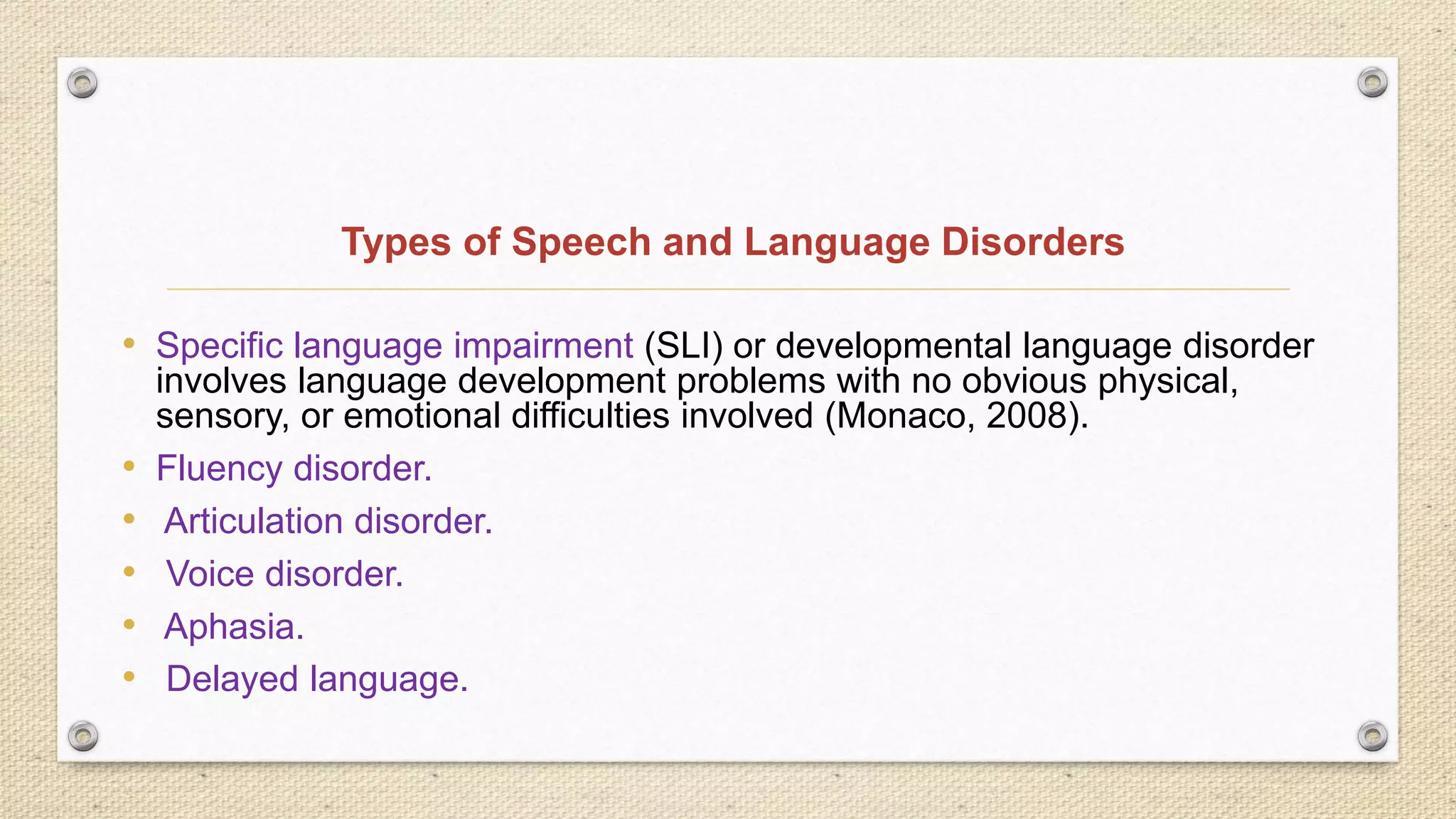 Speech and language disorders copy | PPTX | Brain and Nervous System ...
