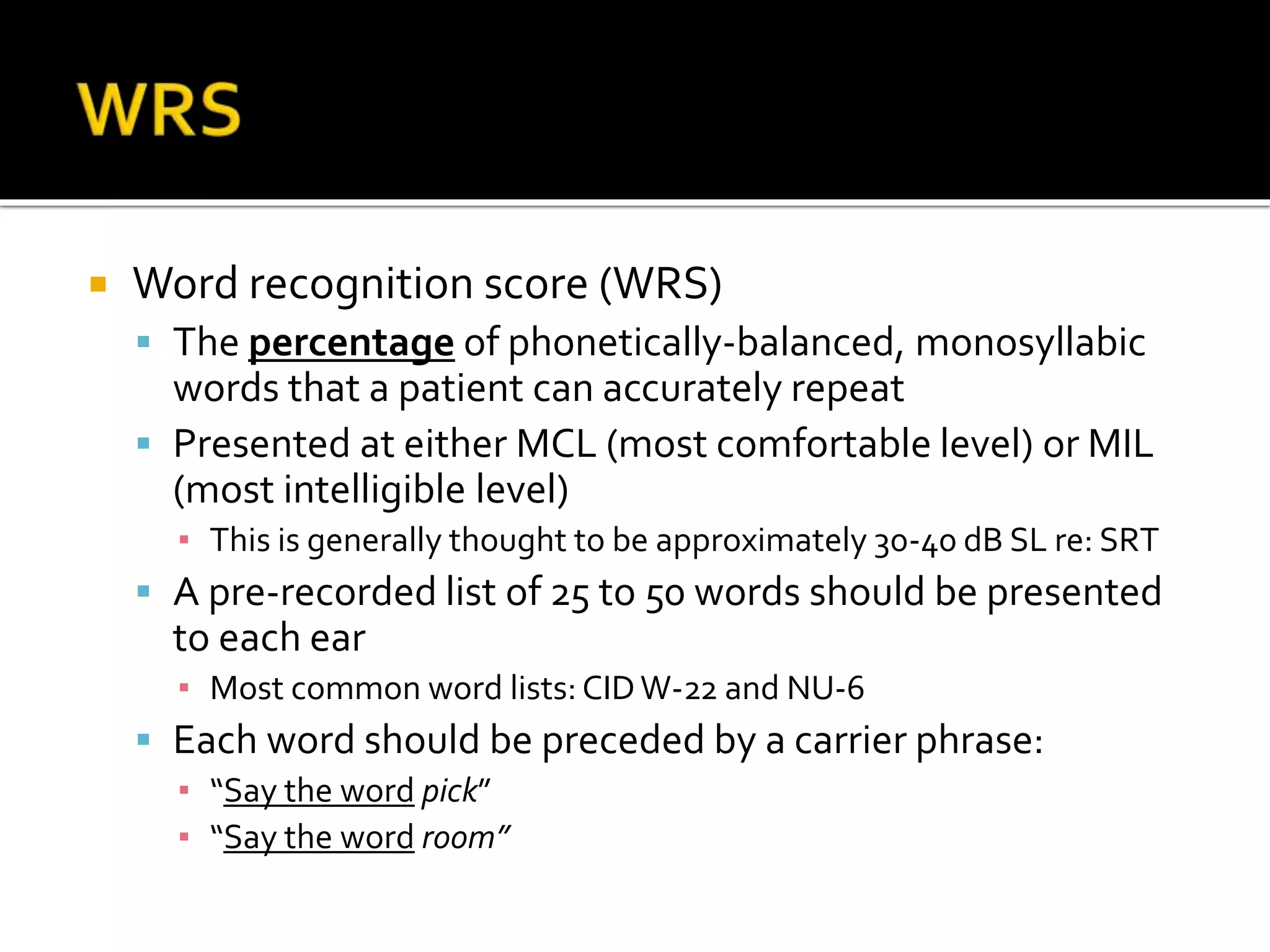 Speech audiometry & masking | PPTX