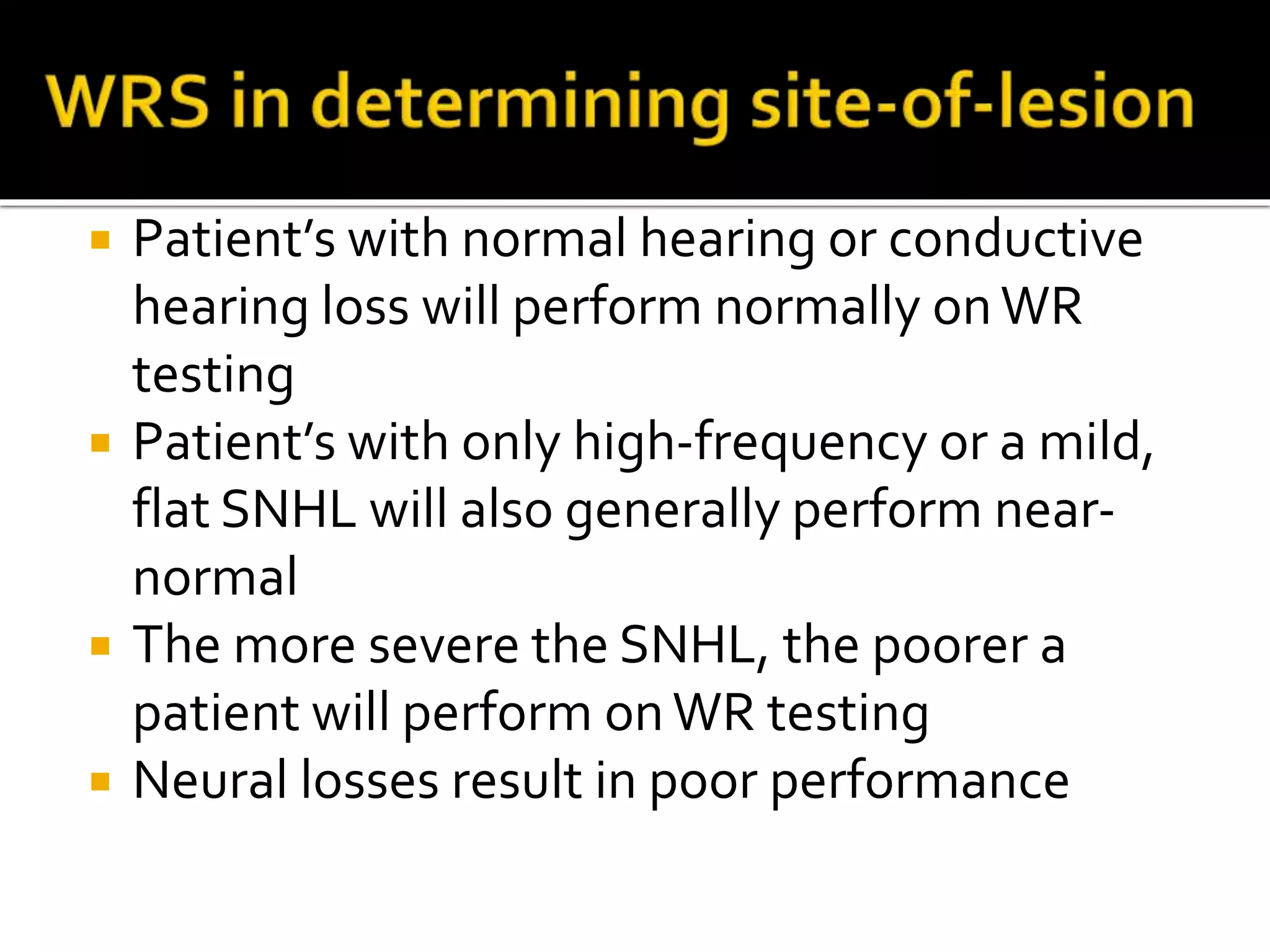 Speech audiometry & masking | PPTX