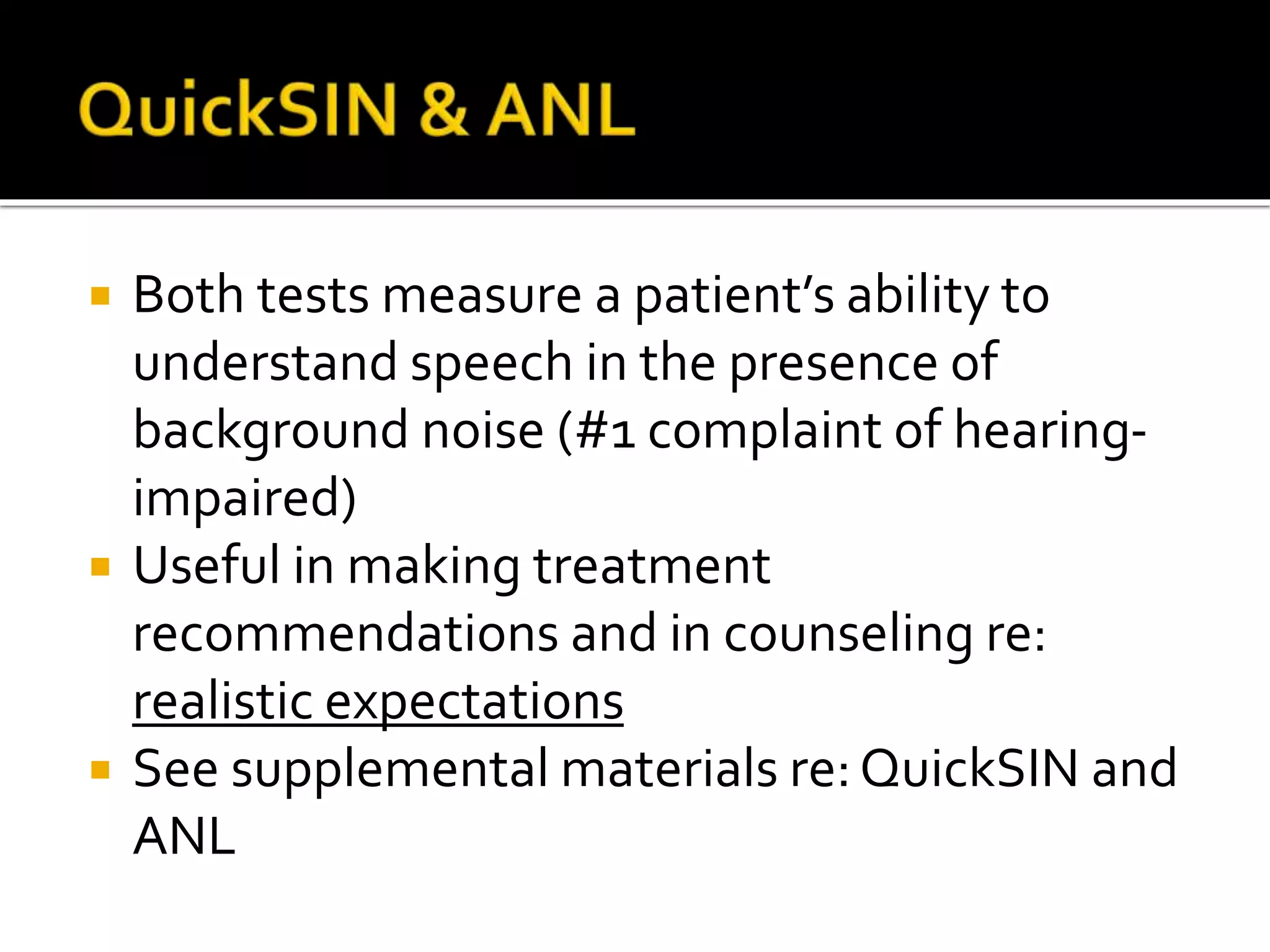 Speech audiometry & masking | PPTX