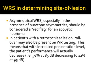 Speech audiometry & masking | PPTX