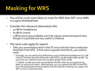 Speech audiometry & masking | PPTX