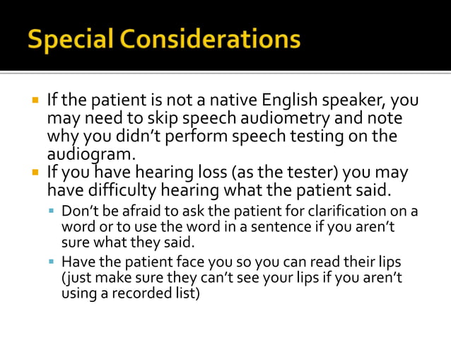 Speech audiometry & masking | PPTX