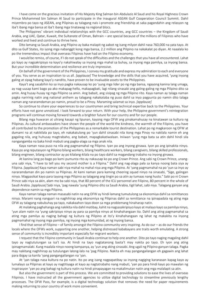 Bongbong Marcos Speech Journalism Training Material speech bbm | PDF