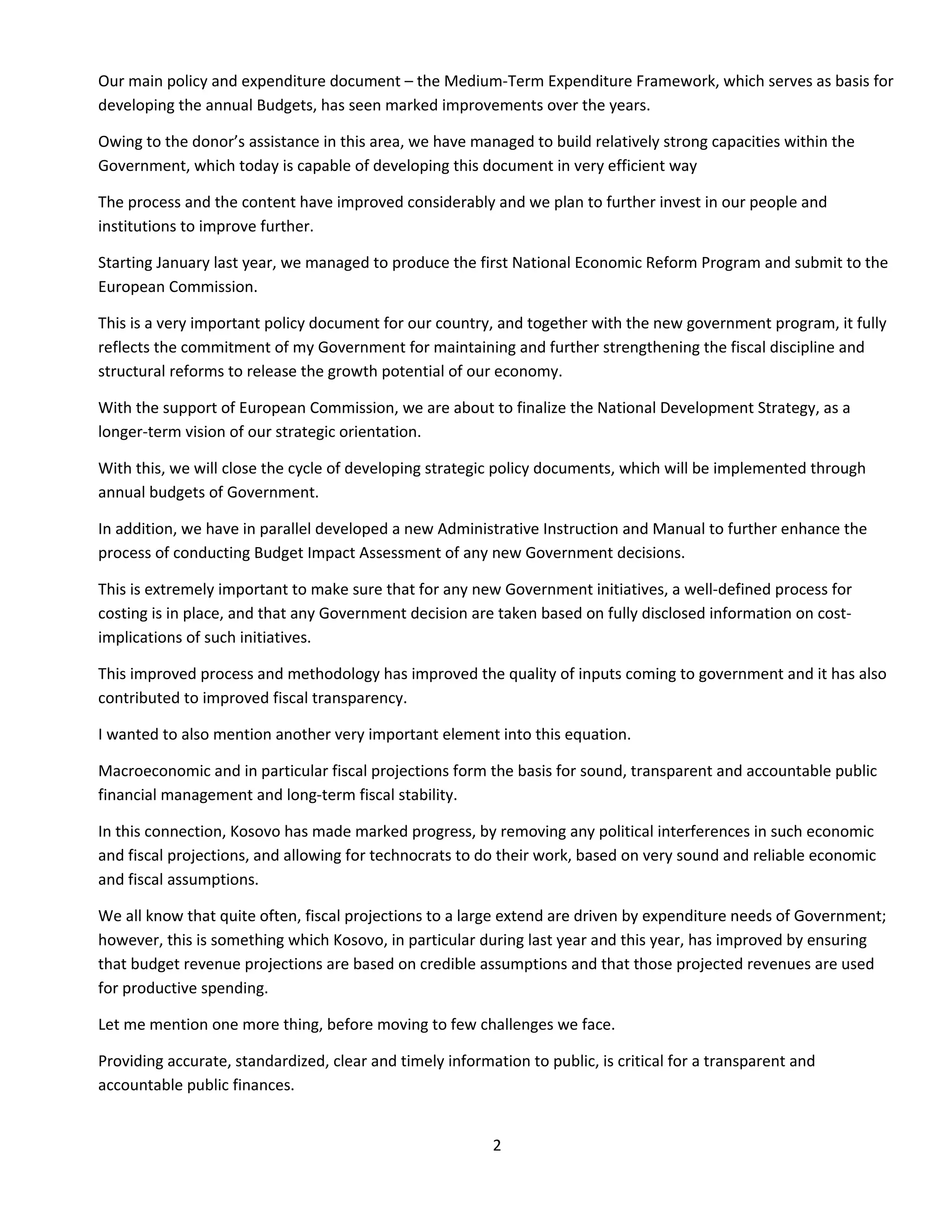 Speech by Minister of Finance (Kosovo), Mr. Avdullah Hoti, OECD-SIGMA ...