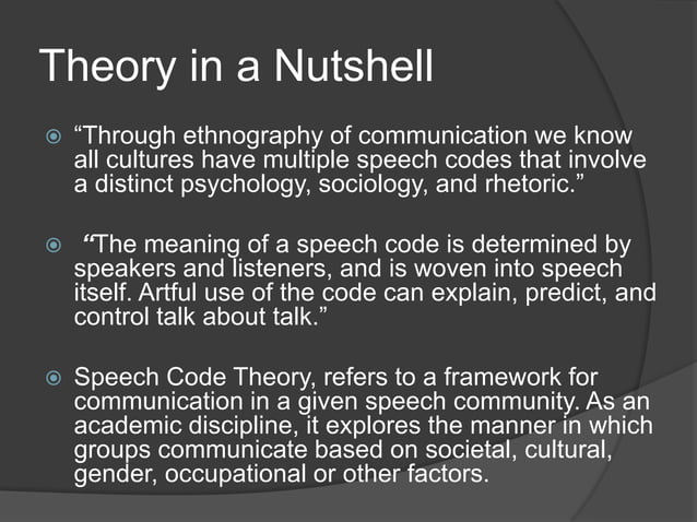 Speech codetheory | PPTX