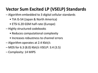 Speech coding standards2 | PPT