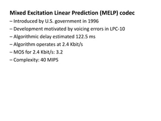 Speech coding standards2 | PPT
