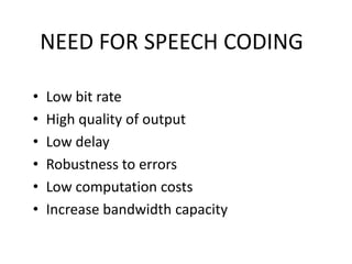 Speech coding standards2 | PPT