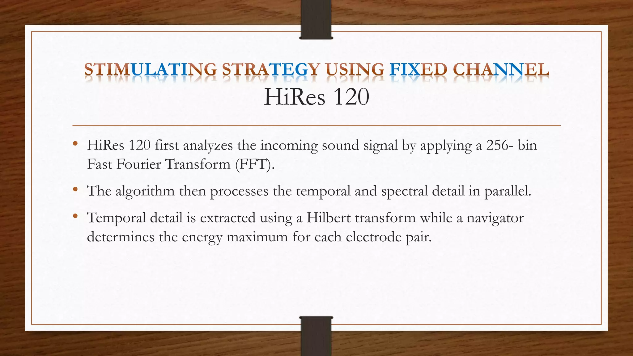 Speech coding strategies in CI | PPTX | Digital Audio | Computer Software and Applications