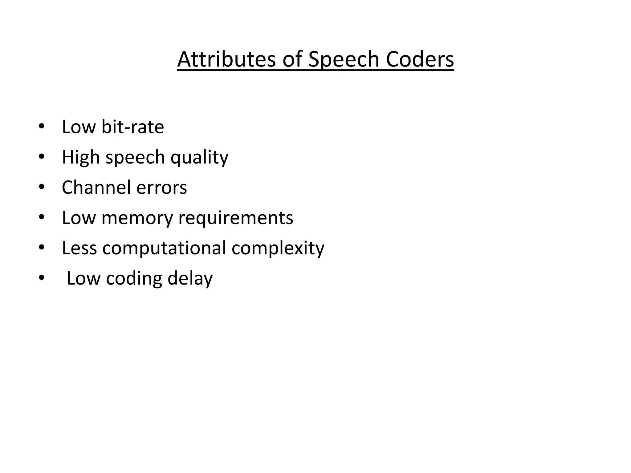 Speech coding techniques | PPT
