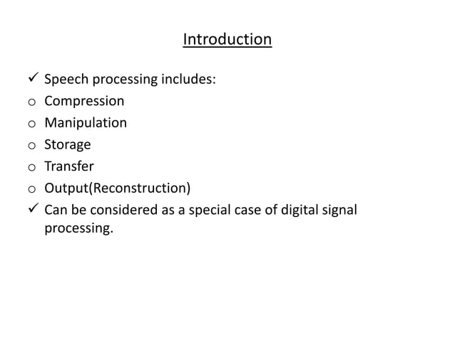 Speech coding techniques | PPT