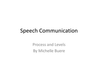 Speech communication ( Process and Levels) | PPT