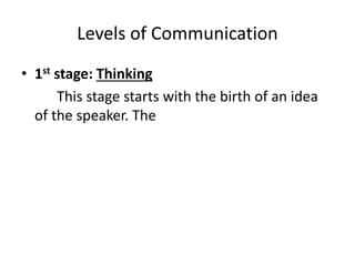 Speech communication ( Process and Levels) | PPT