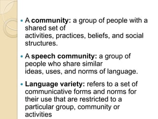 Speech communities | PPT