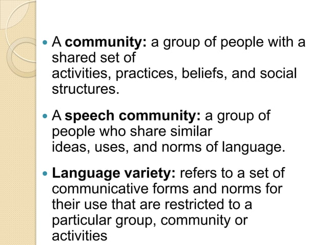 Speech communities | PPT