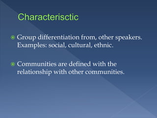 Speech communities | PPTX