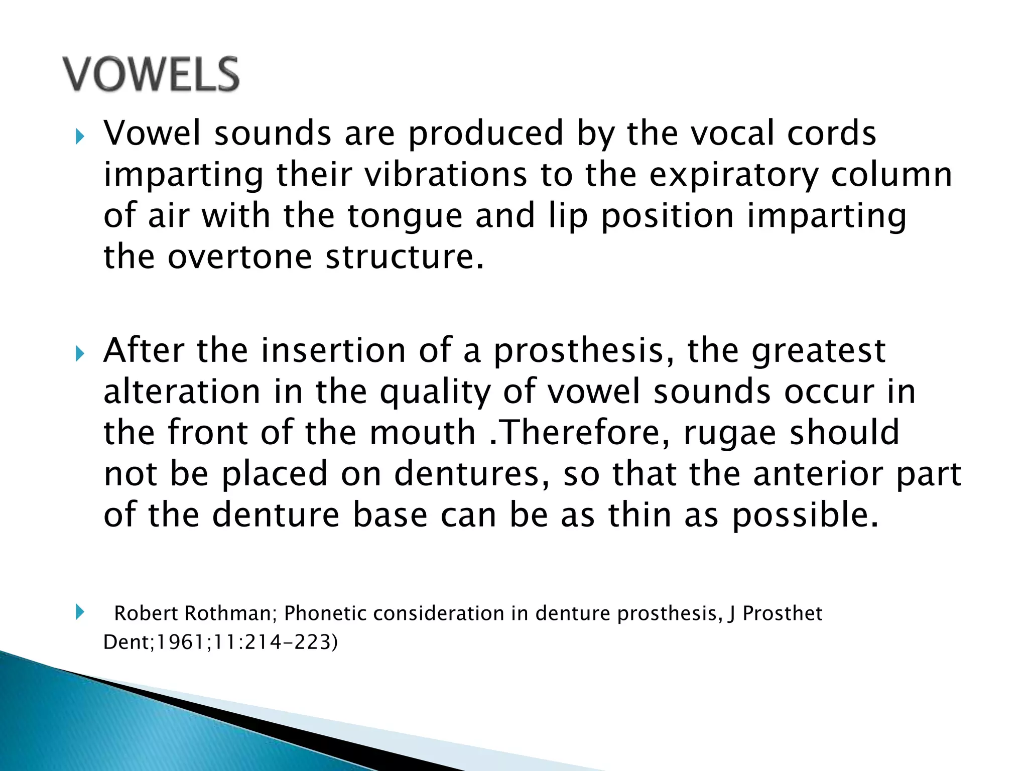 Speech consideration in complete dentures | PPTX