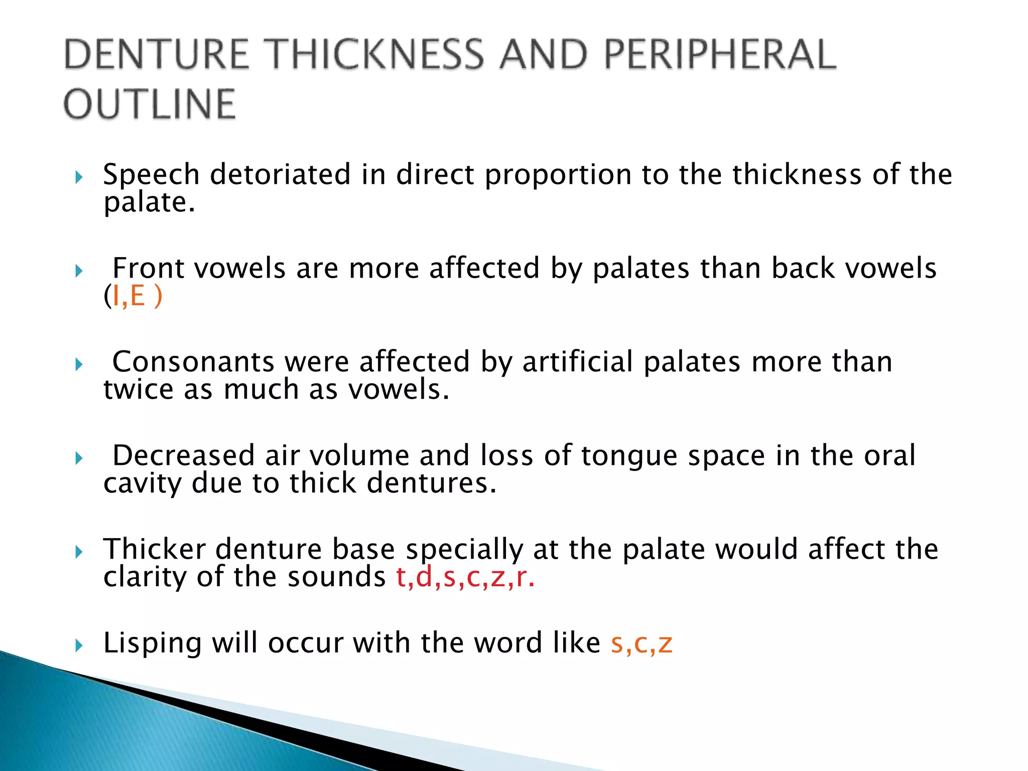 Speech consideration in complete dentures | PPTX