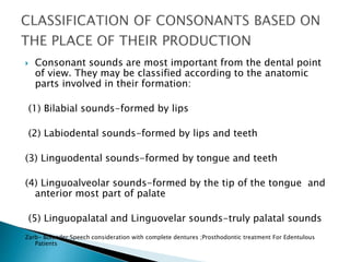 Speech consideration in complete dentures | PPTX