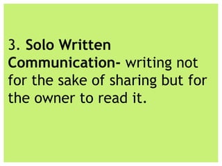 SPEECH CONTEXTS: INTRAPERSONAL, INTERPERSONAL, PUBLIC, & MASS ...