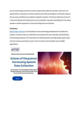 Speech Data Collection: Unlocking the Potential of Voice Technology | PDF