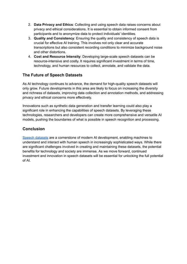 The Importance Of Speech Datasets In Modern Ai Development Pdf