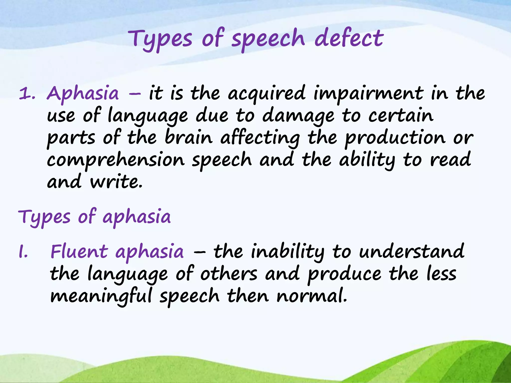 Speech defect and speech therapy | PPTX