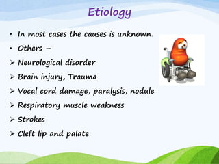 Speech defect and speech therapy | PPTX