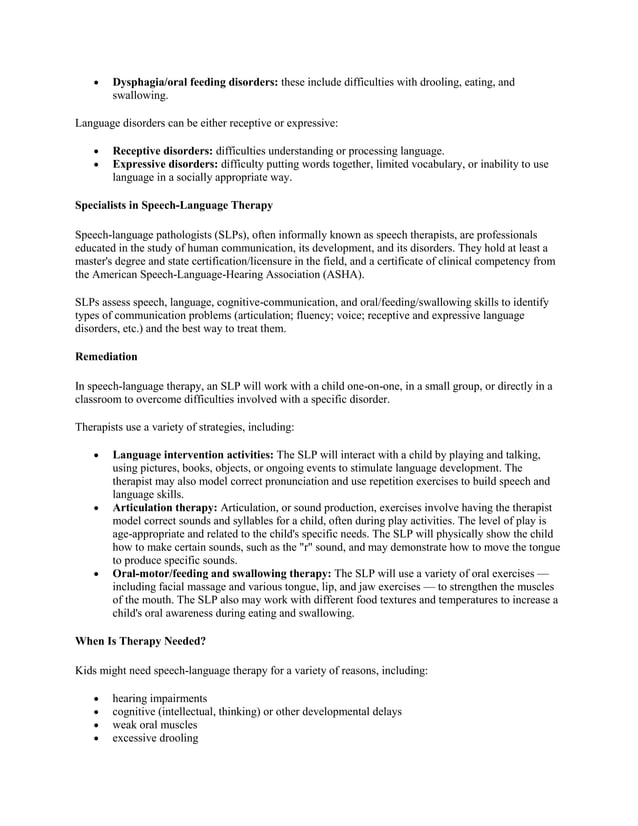 Speech defects | DOCX | Brain and Nervous System Disorders | Diseases ...