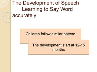 Speech Development and Speech Impairments | PPT