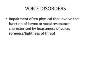 Speech disorder | PPTX