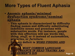 Speech disorders | PPTX | Brain and Nervous System Disorders | Diseases ...