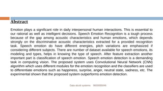 Speech emotion recognition from audio converted | PPT