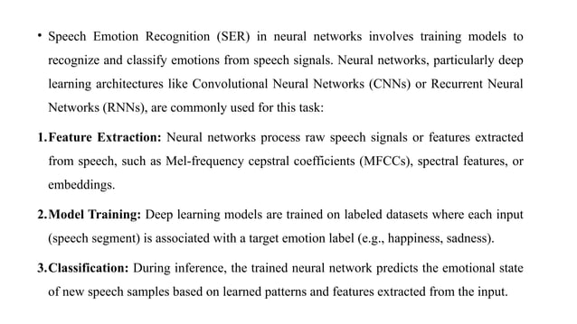 SPEECH EMOTION RECOGNITION SYSTEM (1).pptx | Artificial Intelligence | Technology & Computing